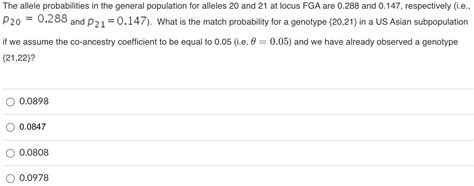 Solved The Allele Probabilities In The General Population Chegg Com