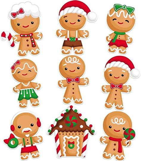Pcs Gingerbread Cutouts Christmas Decoration Holiday Classroom School