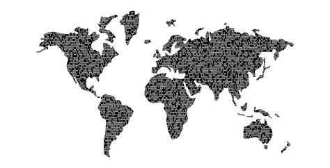 Premium Vector World Map Background With Binary Effect