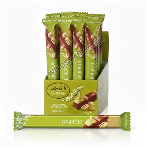 Lindt Lindor Pistachio Milk Chocolate Bar 38g Pack Of 24 Wingsmart