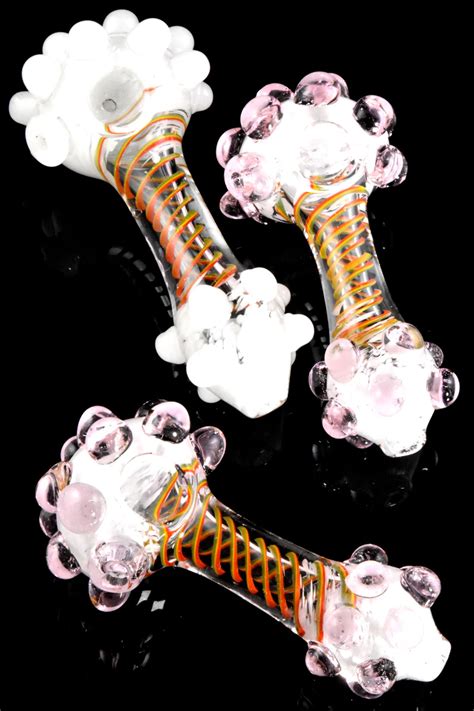 Thick Rasta Swirl Frit Marbles Glass Pipe P2835 Wholesale Hand Pipes