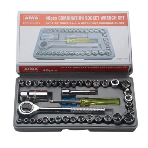 Multi Purpose Combination Socket Wrench Set 40 Pieces Assorted Buyon Pk