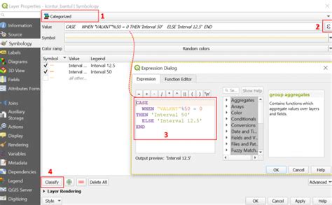QGIS Expressions Klasifikasi Simbol Categorized Dengan Case Statement