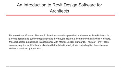 An Introduction To Revit Design Software For Architects Ppt