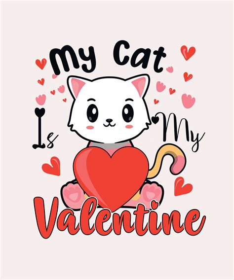 Valentines Day Cat T Shirt Design Valentine T Shirt 17038166 Vector