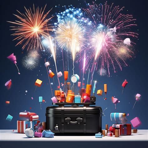 Premium AI Image A Picture Of Fireworks And A Box With Fireworks In The Background