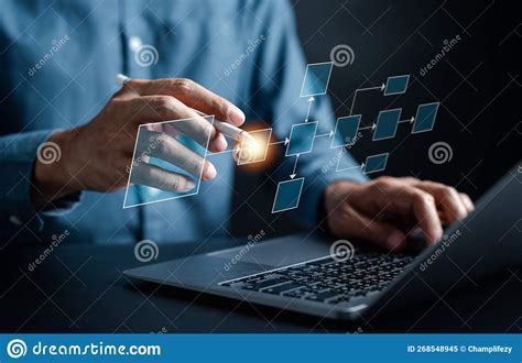 Businessman Planning Process Management Workflow Step Scheme Of