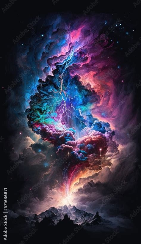 Surreal And Colorful Nebula With Vibrant Hues Of Blue Pink And Purple Smartphone Phone
