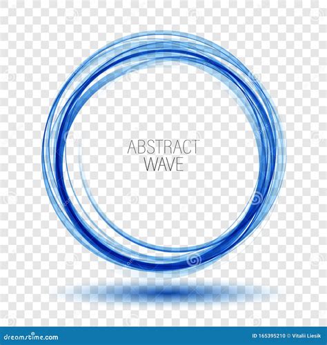 Abstract Vector Background Round Blue Wavy Circle Shape Lines Circles