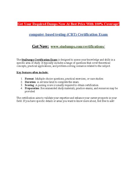 Computer Based Testing Cbt Certification Exam Get Your Required