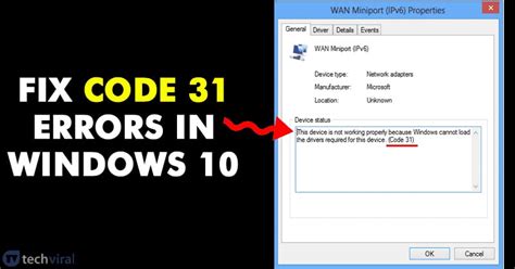Error Code 31 Windows 10 How To Fix Code 31 This Device Is Not