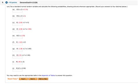 Solved Points DevoreStat E Let Z Be A Chegg