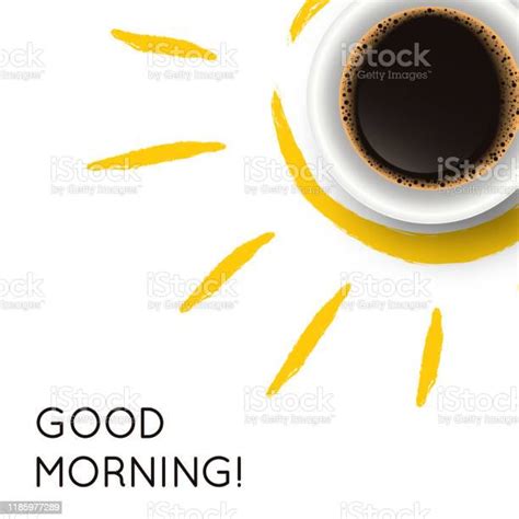 고립 된 흰색 배경에 커피와 손으로 그린 태양의 현실적인 컵 벡터 그림 휴식 시간 좋은 아침 음료 메뉴 디자인 개념 최신 유행 배너 또는 포스터 예술에 대한 스톡 벡터 아트