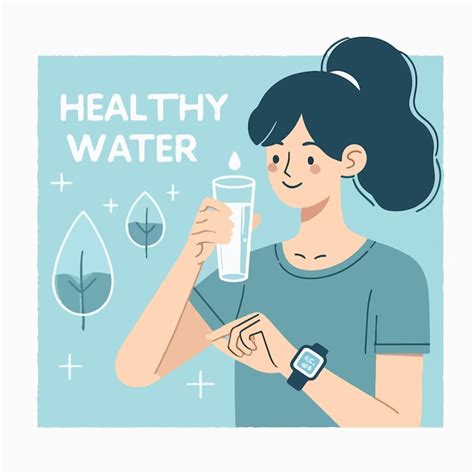 Premium Vector Vector Women Drinking Healthy Water