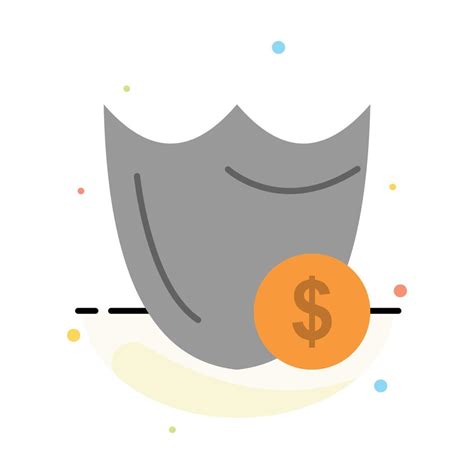 Shield Guard Safety Secure Security Dollar Abstract Flat Color Icon Template 13327034 Vector Art