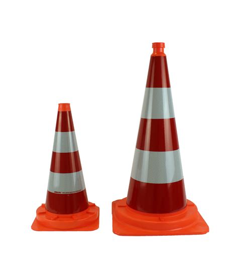 Cône De Signalisation Monopièce 75 Cm Entièrement Réfléchissant Sb