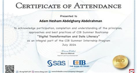 Cibsummerinternship2024 Adam Hesham