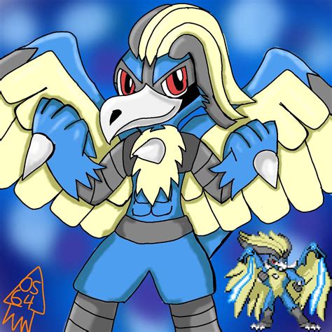 Lucario Pidgeot Fusion Pokemon Infinite Fusion By Orangesquidy64 On