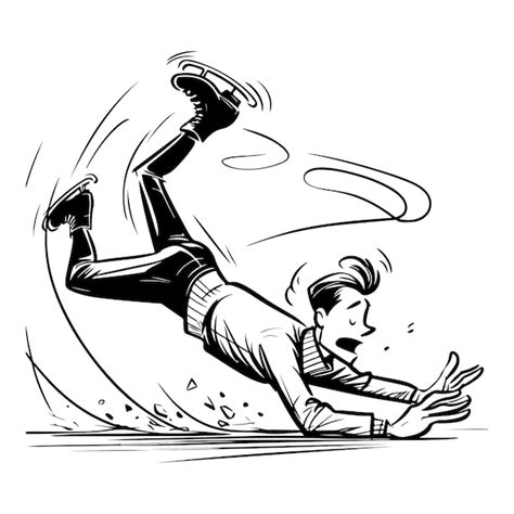 Ice Skater Slipping On The Ice Premium Ai Generated Vector