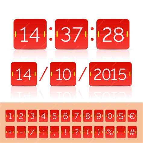 Premium Vector Red Countdown Timer And Scoreboard Numbers Vector