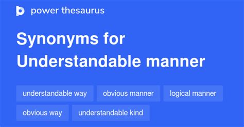 Understandable Manner Synonyms 24 Similar Words And Phrases