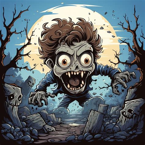 Premium Ai Image A Creepy Zombie In Cartoon Style A Scary Zombie