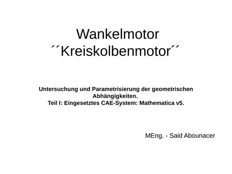 Pdf Geometrical Parametric Dependencies Investigation For Rotary Engine Wankel Motor
