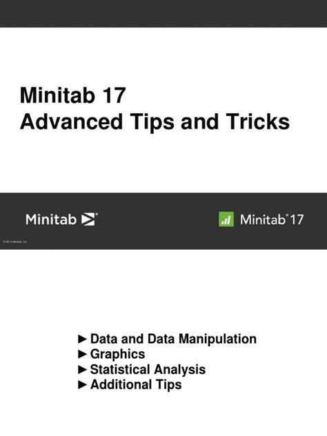 Minitab 17 Advanced Tips And Tricks Pdf Chart Computing