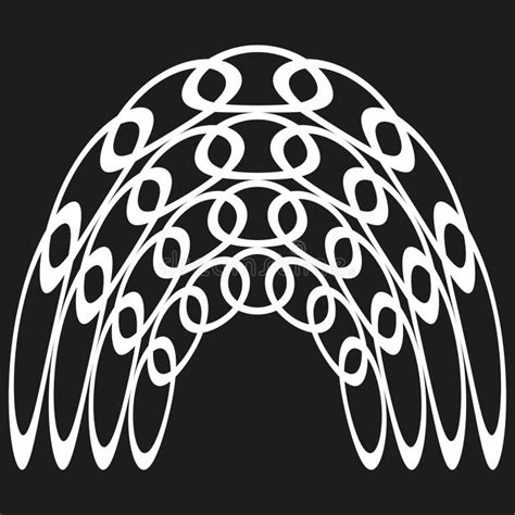 Abstract Ring Arch Geometric Curve Pattern Vector Ornate Element