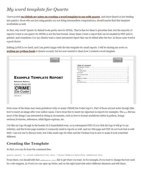 My Word Template For Quarto Andrew Wheeler Pdf Microsoft Word Software Engineering