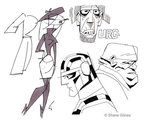 Shane Glines Cartoon Character Design Retro