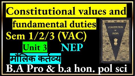 Ba Programhons Semester 123 Constitutional Values Fundamental