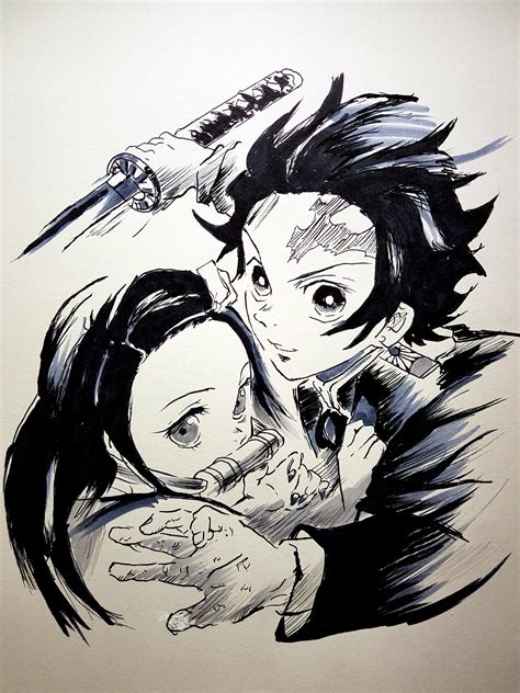 Demon Slayer Nezuko N Tanjiro Anime Sketch Anime Drawings The Best