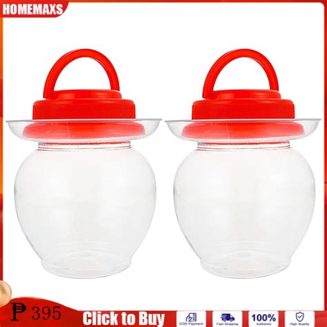 Homemaxs 2pcs 1l Household Pickle Jar Plastic Pickle Vegetable Can