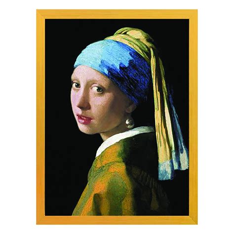 Quadro Stampa Incorniciato Ragazza Orecchino Di Perla 33x43 Cm Leroy