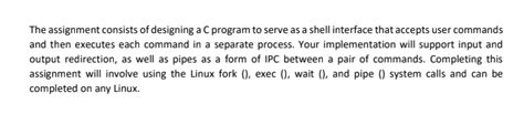 Solved The Assignment Consists Of Designing A C Program To