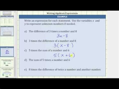 Write Algebraic Expressions From Statements Form Axb And Axb