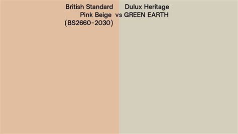 British Standard Pink Beige Bs2660 2030 Vs Dulux Heritage Green Earth
