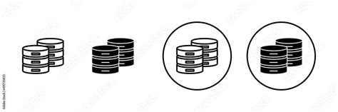 Database Icons Set Database Sign And Symbol Stock Vector Adobe Stock