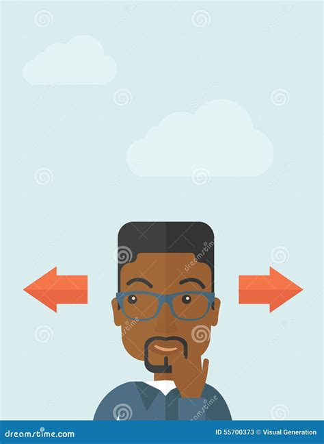 Man With Arrow Left And Right Stock Vector Illustration Of African Design 55700373
