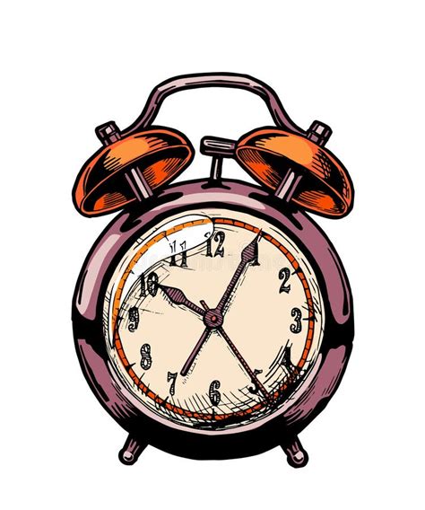 Old Alarm Clock Sketch Stock Illustrations 735 Old Alarm Clock Sketch