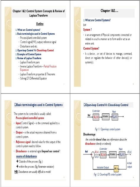 Chapter 1& 2 Control System Concepts and Review of Laplace Transform | PDF | Control Theory ...