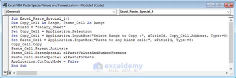 How To Copy Values And Formats With Paste Special In Excel Vba