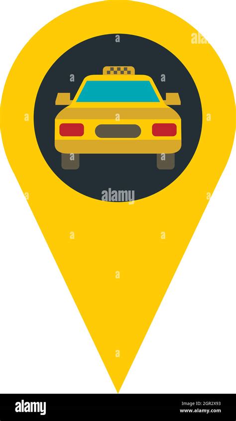 Gps Pointer Map With Car Taxi Icon Flat Style Stock Vector Image Art Alamy