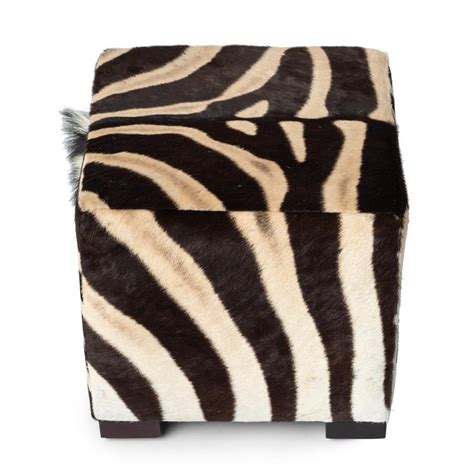 Ottoman Zebra Hide Cube For Sale At 1stdibs Zebra Skin Ottoman