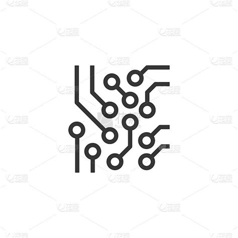 电路板图标矢量插图