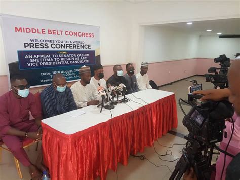 Resign As Apc Vice Presidential Candidate Middle Belt Group Appeals To