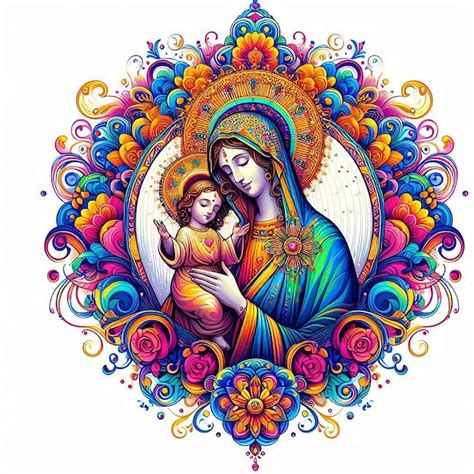 A Jishu Logo With Mother Of Maria Premium Ai Generated Image