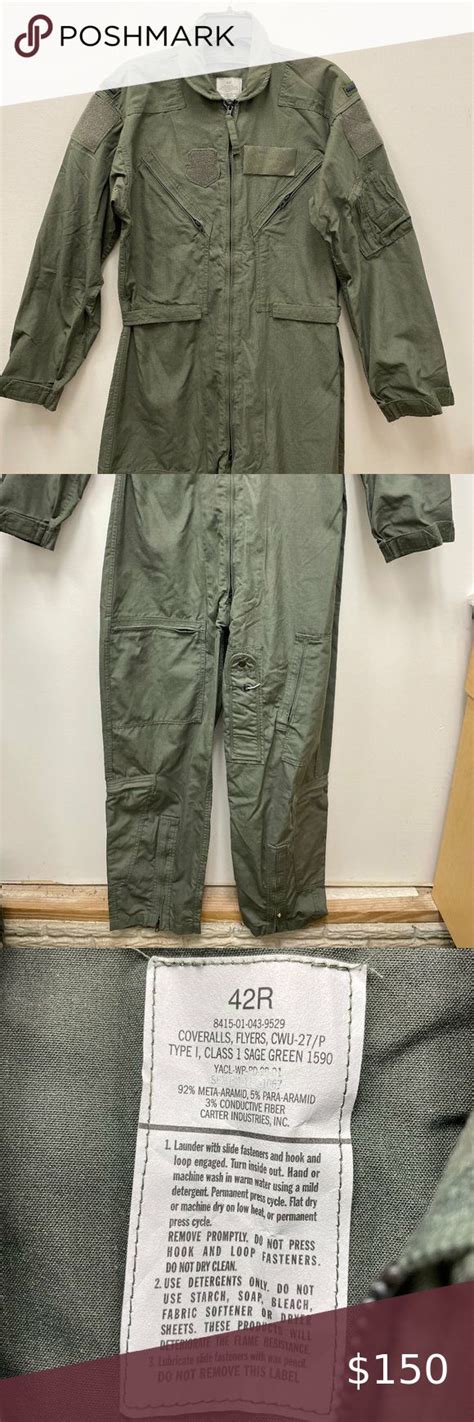 NEW GENUINE US AIR FORCE GREEN NOMEX FIRE RESISTANT FLIGHT SUIT CWU 27