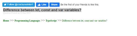 Difference Between Let Const And Var Variables Let It Be Variables Different